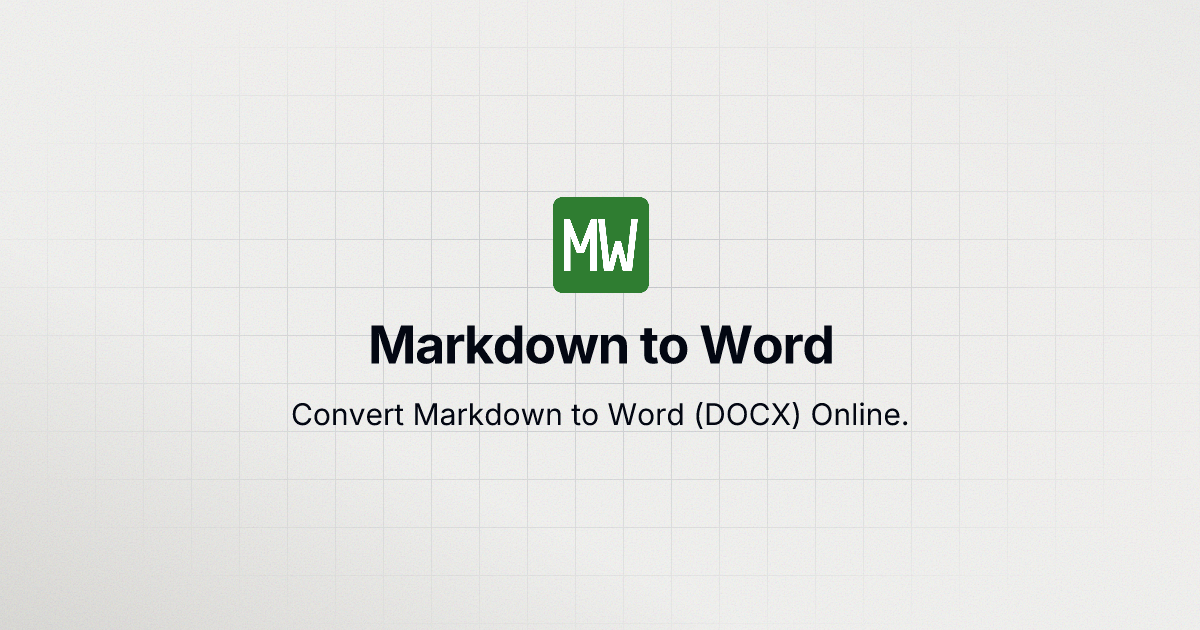 Markdown to Word Converter